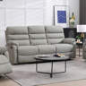 Hokku Designs Rafa 80" Light Gray Scratch-Resistant leather 3-Position 3-seater Recliner, 120 ...